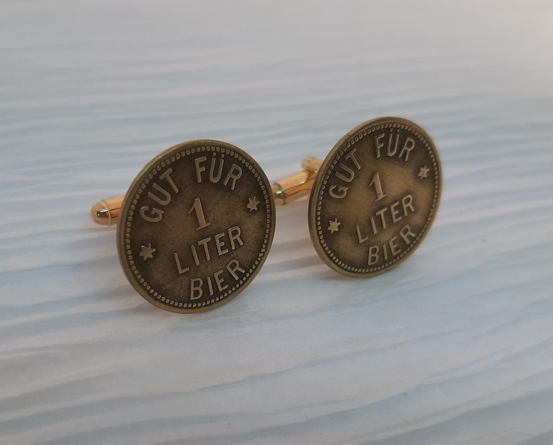 Antique German Beer Tokens Recycled Repurposed Cufflinks, Man Gift ...