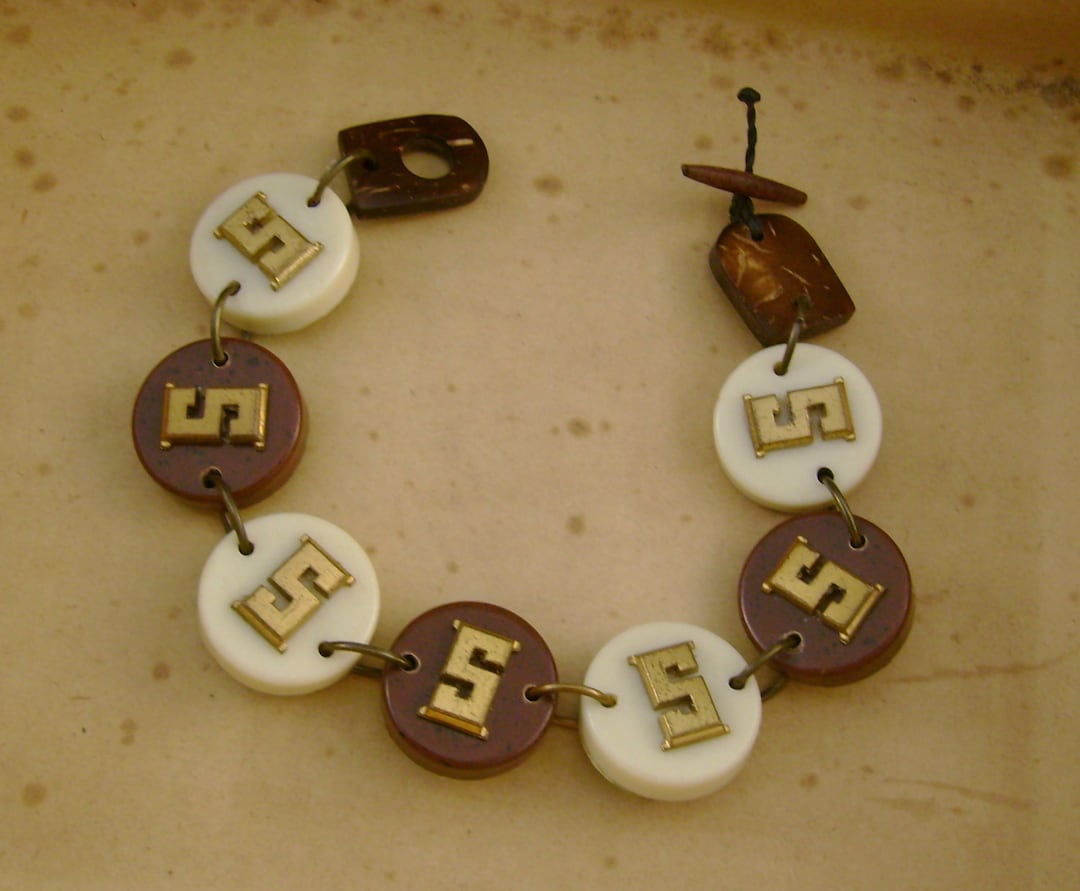 Games People Play - Vintage Backgammon Tiles Letter Initial S Recycled ...