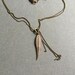 H DUBIN Vintage Long Brass Double Different Chains Necklace Feather and ...