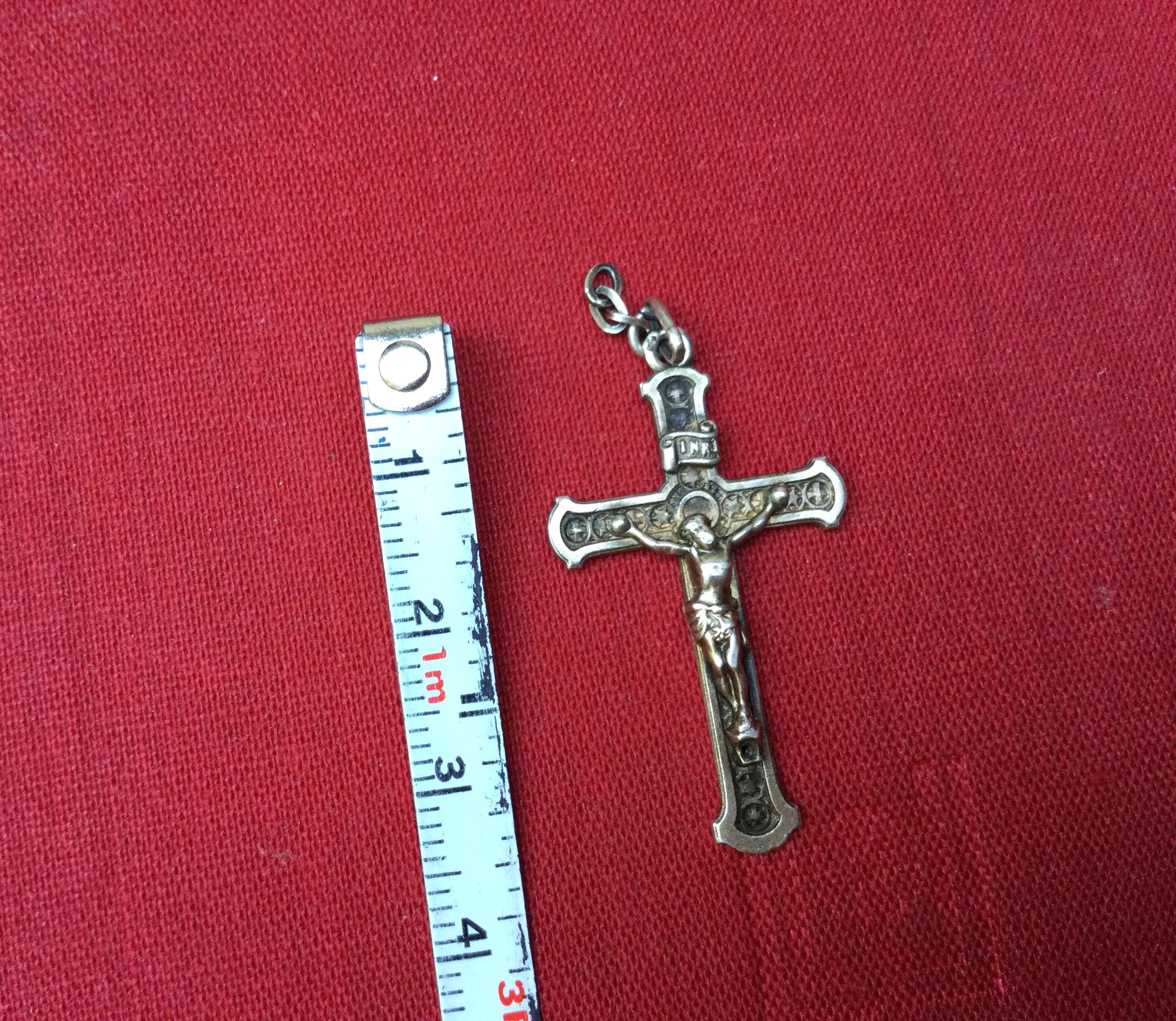 Antique French Sterling Silver Crucifix Cross Pendant Hallmarks ...