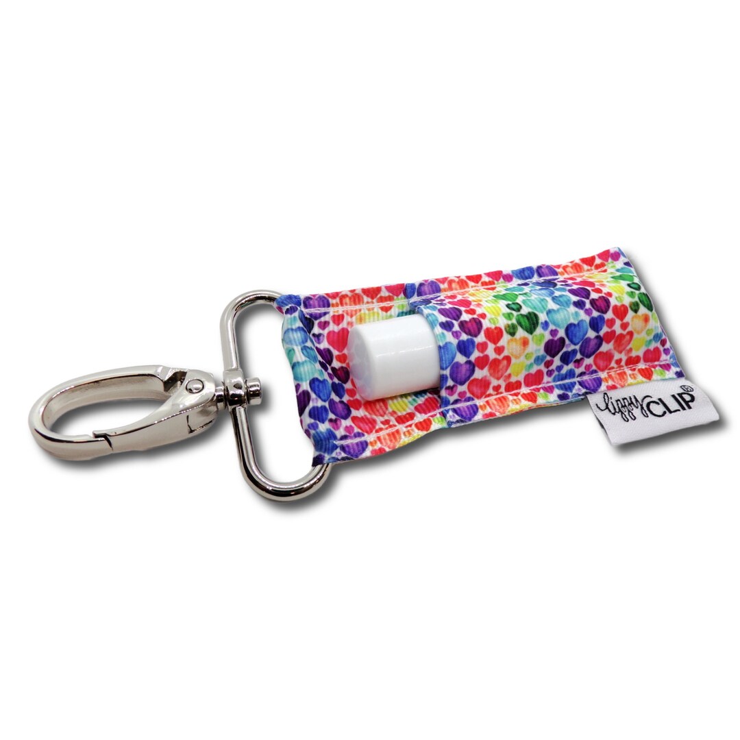 Rainbow Hearts Lippyclip® Lip Balm Holder for Chapstick, Clip-on ...