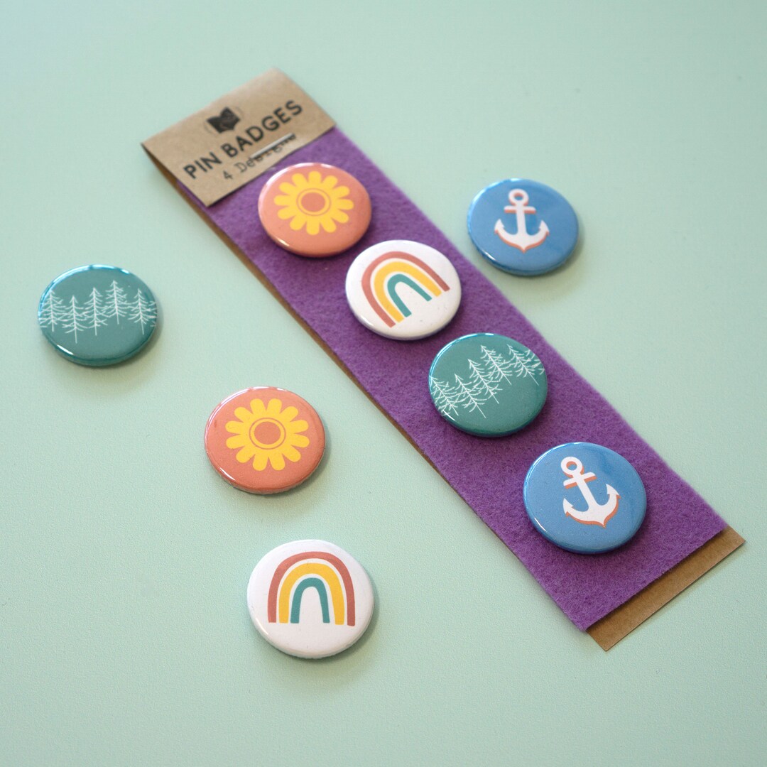 Rainbow Badge Set - Etsy