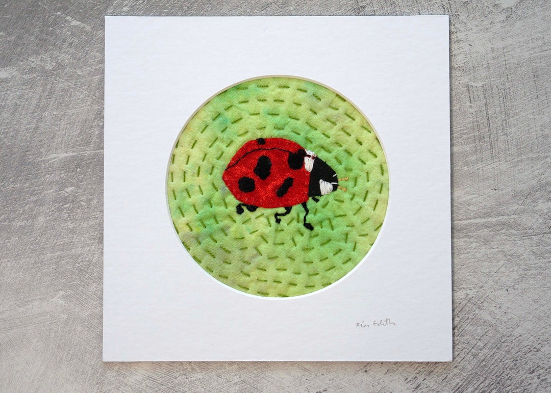 Ladybird Textile Collage - Etsy