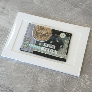 Moon Lover Mini Textile Collage Artwork - Etsy