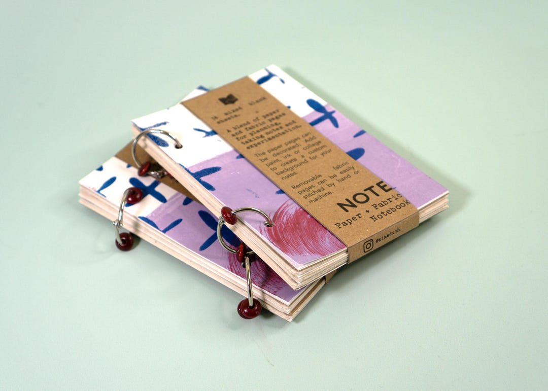 Paper + Fabric Notebook - Etsy