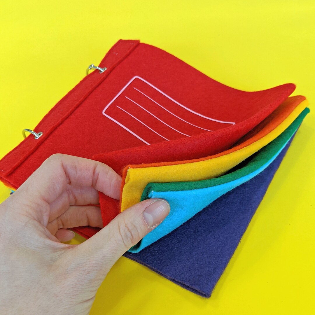 Rainbow Felt Blank Fabric Stitchbook - Etsy