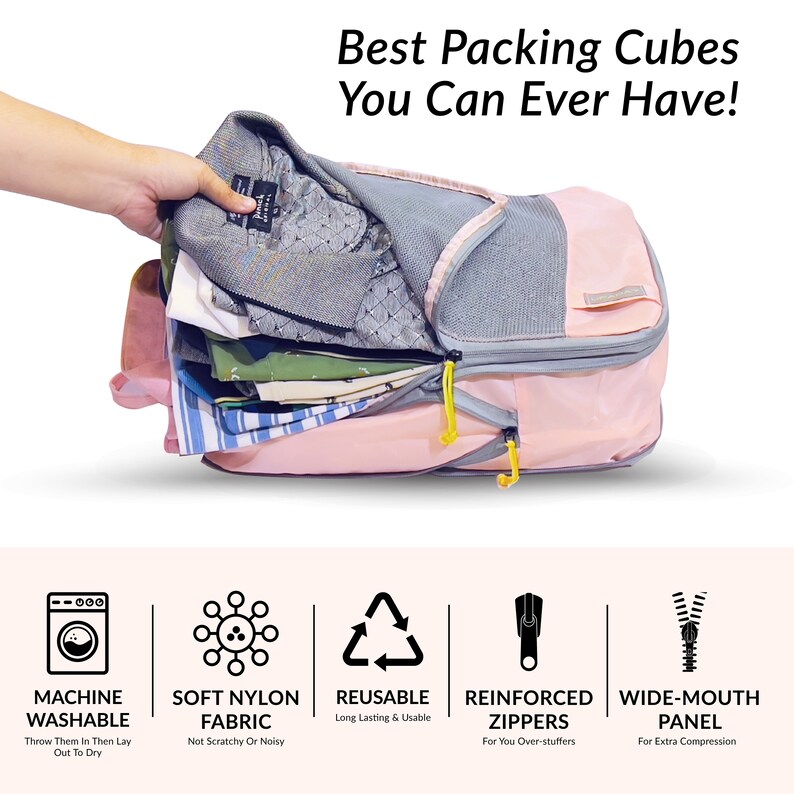 UPADAY Compression Packing Cubes for Backpack,set of 4 Travel Packing ...