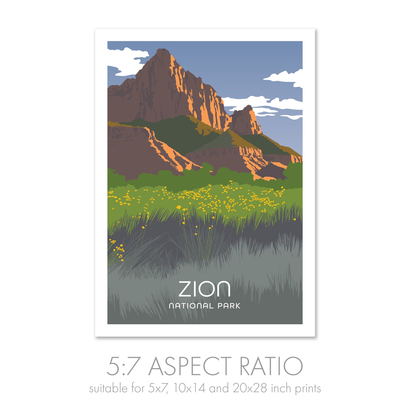 Printable Zion National Park Poster - Etsy