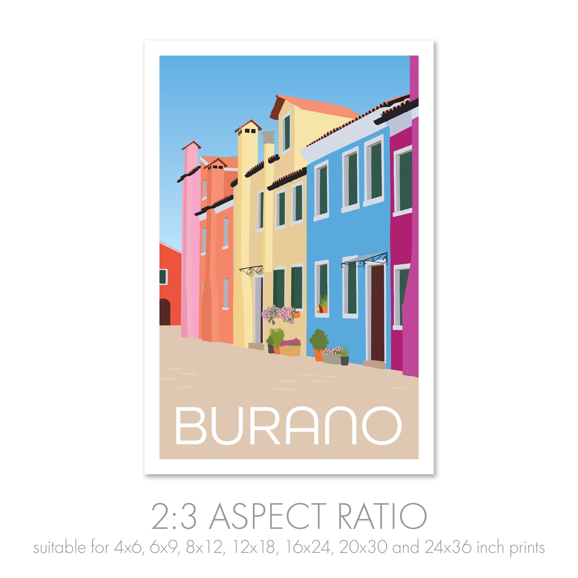 Printable Burano Italy Poster - Etsy