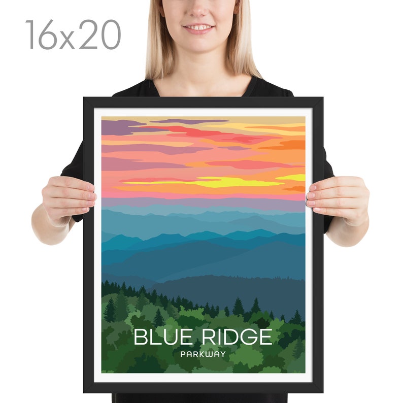 Framed Blue Ridge Parkway Poster - Etsy