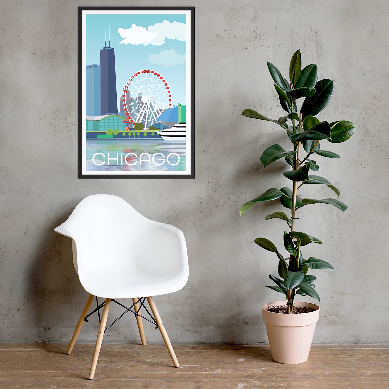 Framed Chicago Illinois Poster - Etsy