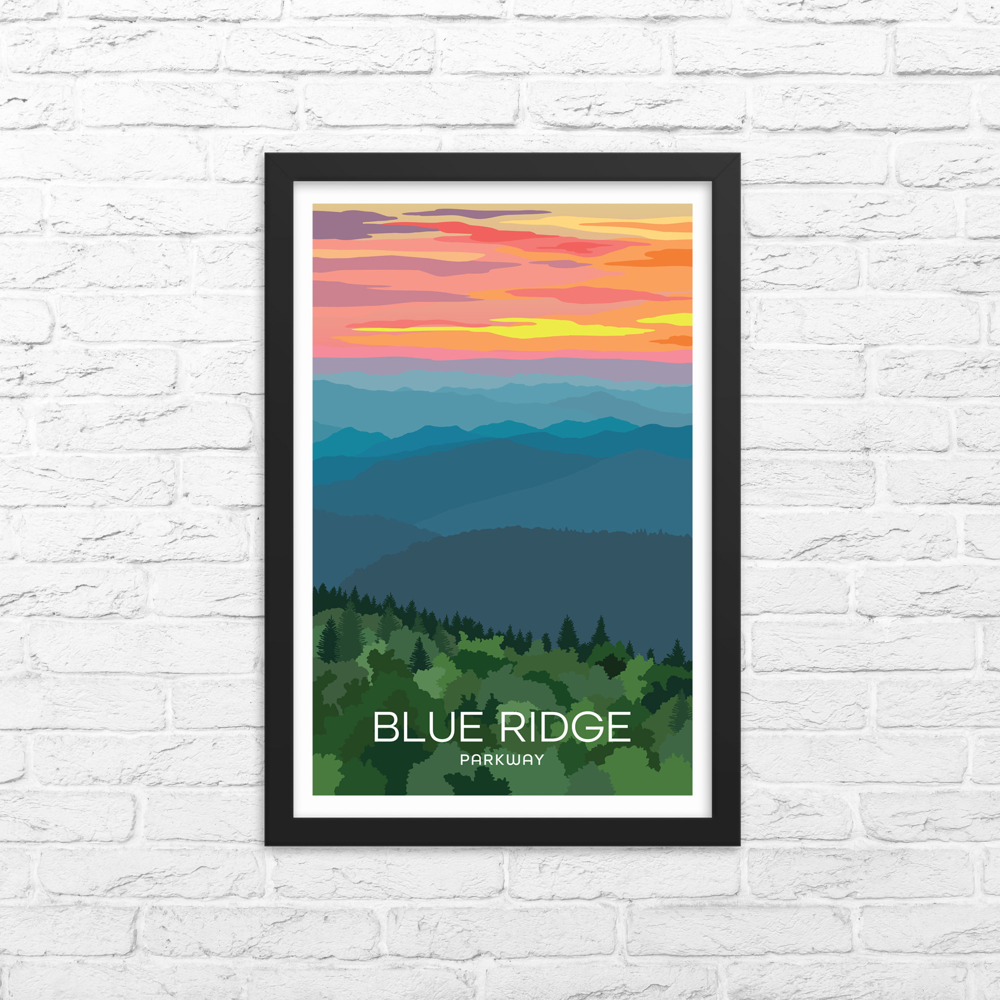 Framed Blue Ridge Parkway Poster - Etsy