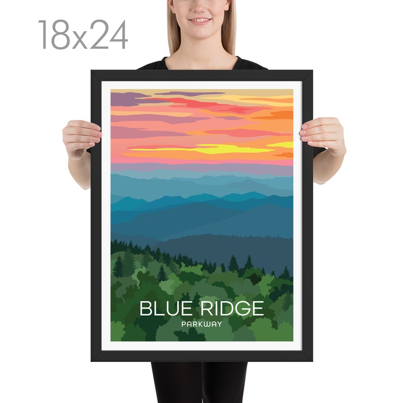Framed Blue Ridge Parkway Poster - Etsy