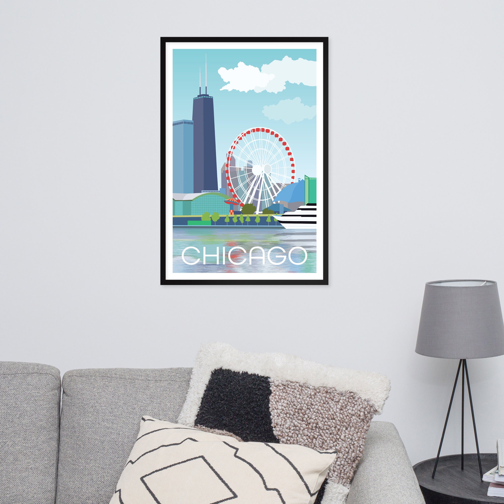 Framed Chicago Illinois Poster - Etsy