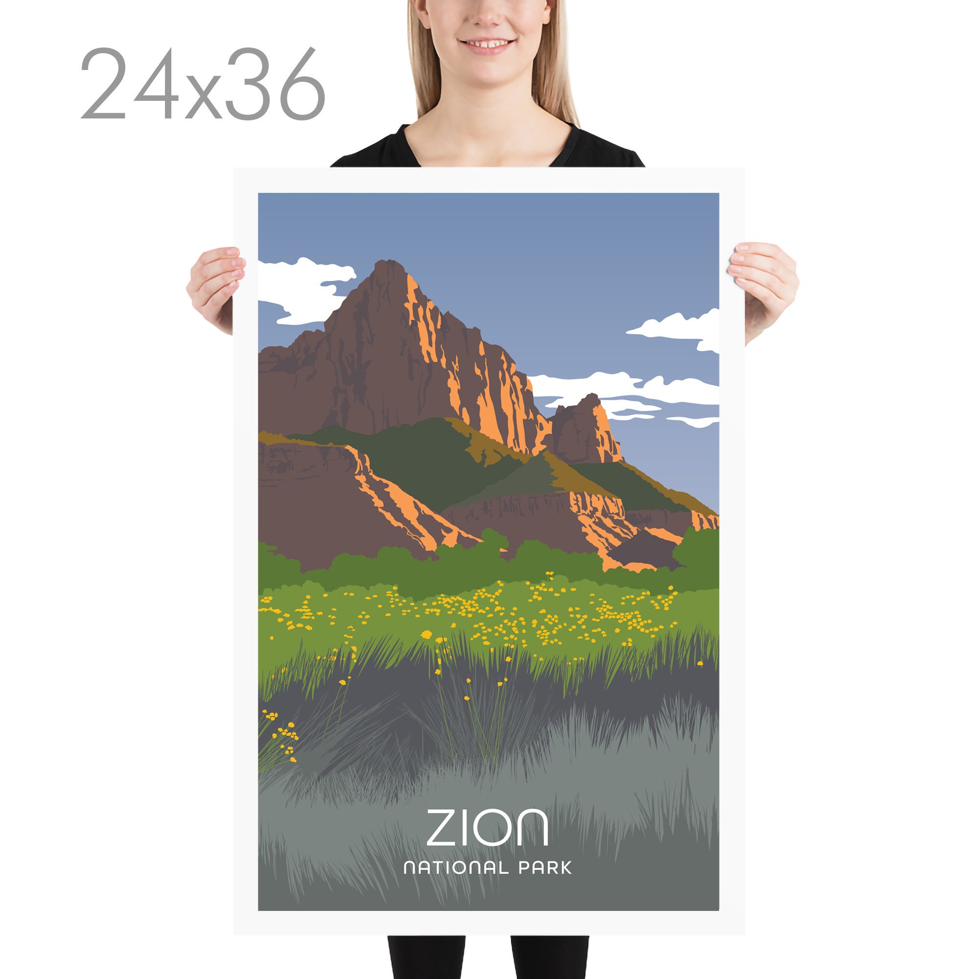 Zion National Park Poster - Etsy