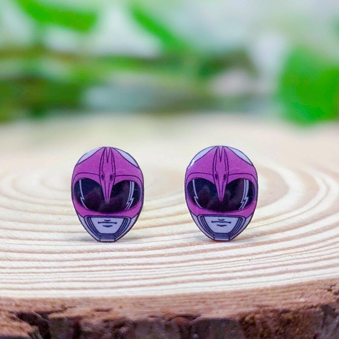 Power Rangers Pink Ranger Stud Earrings - Etsy