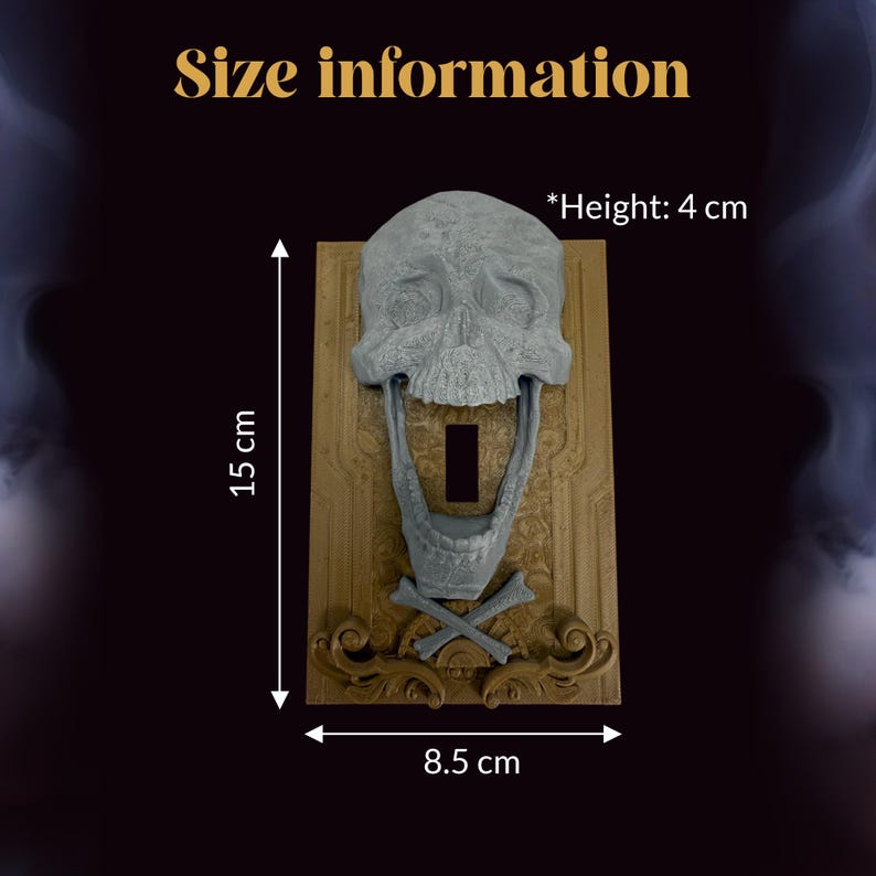 3D Printed Creepy Skull Face Light Switch Plate for Halloween or ...