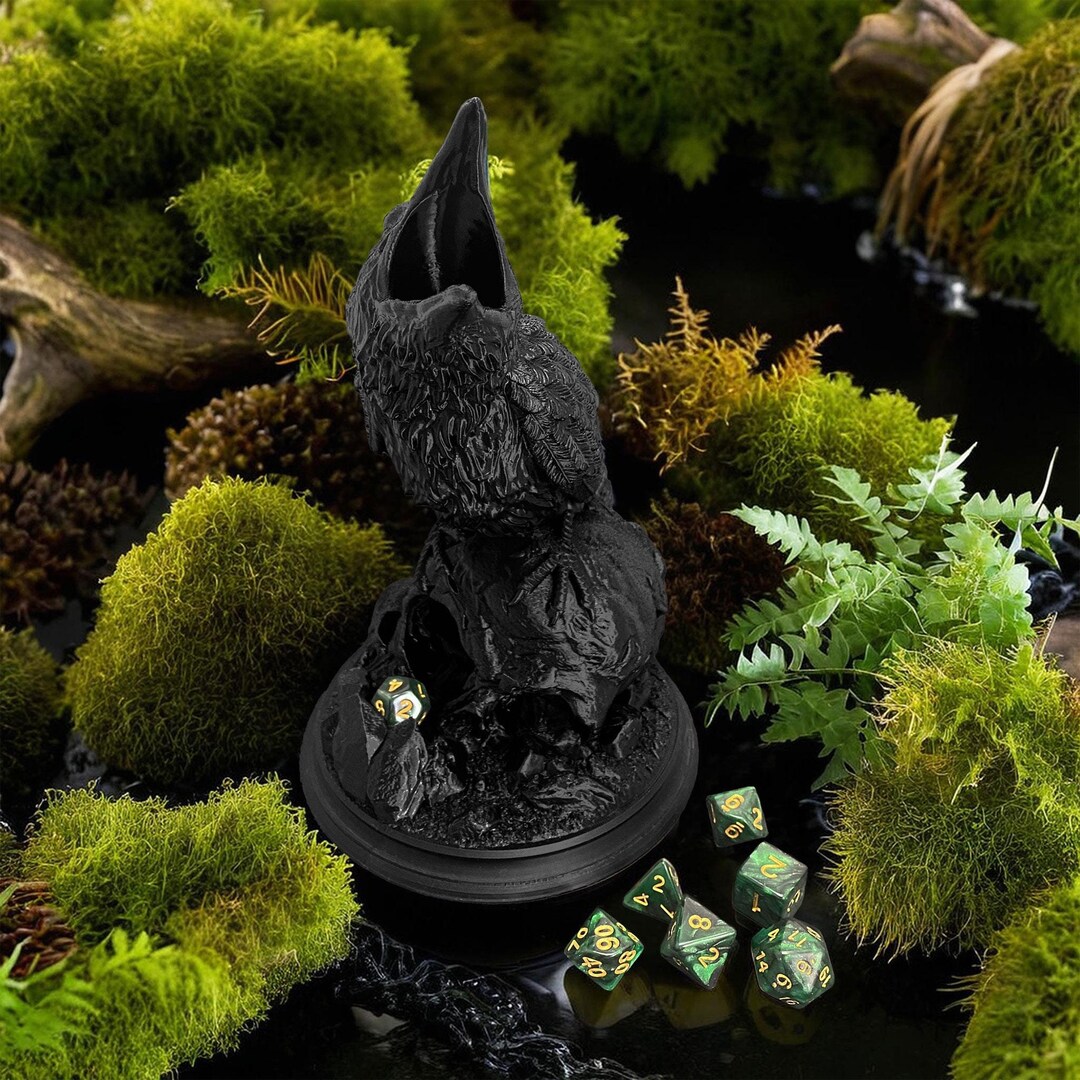 Black Raven Dice Tower for Dungeons and Dragons, Ravens Feast Dnd Dice ...