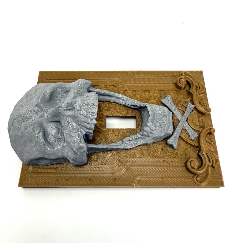 3D Printed Creepy Skull Face Light Switch Plate for Halloween or ...