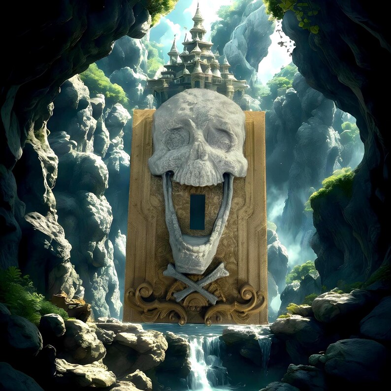 3D Printed Creepy Skull Face Light Switch Plate for Halloween or ...