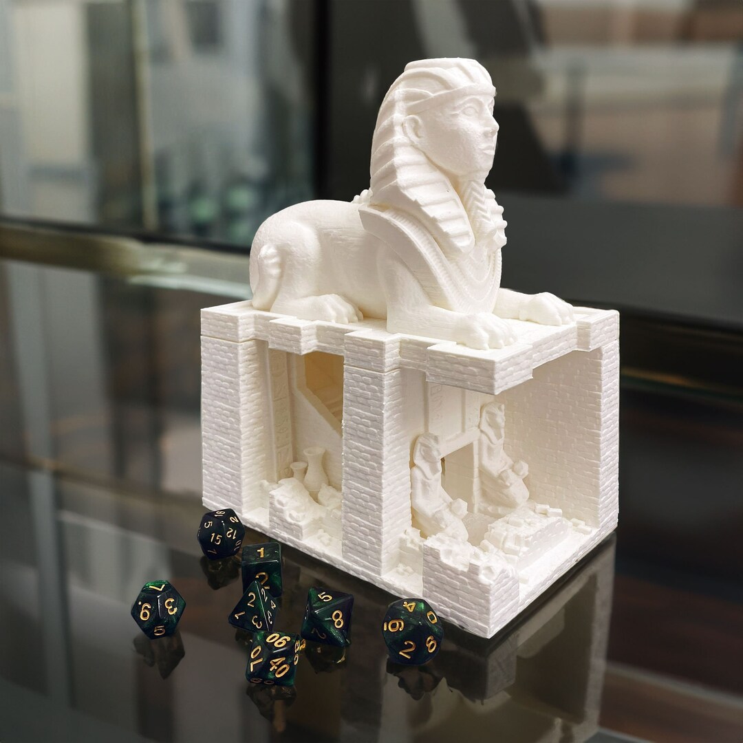 Egypt Dice Tower for RPG, Sphinx Statue Like DND Dice Tower, Dice ...