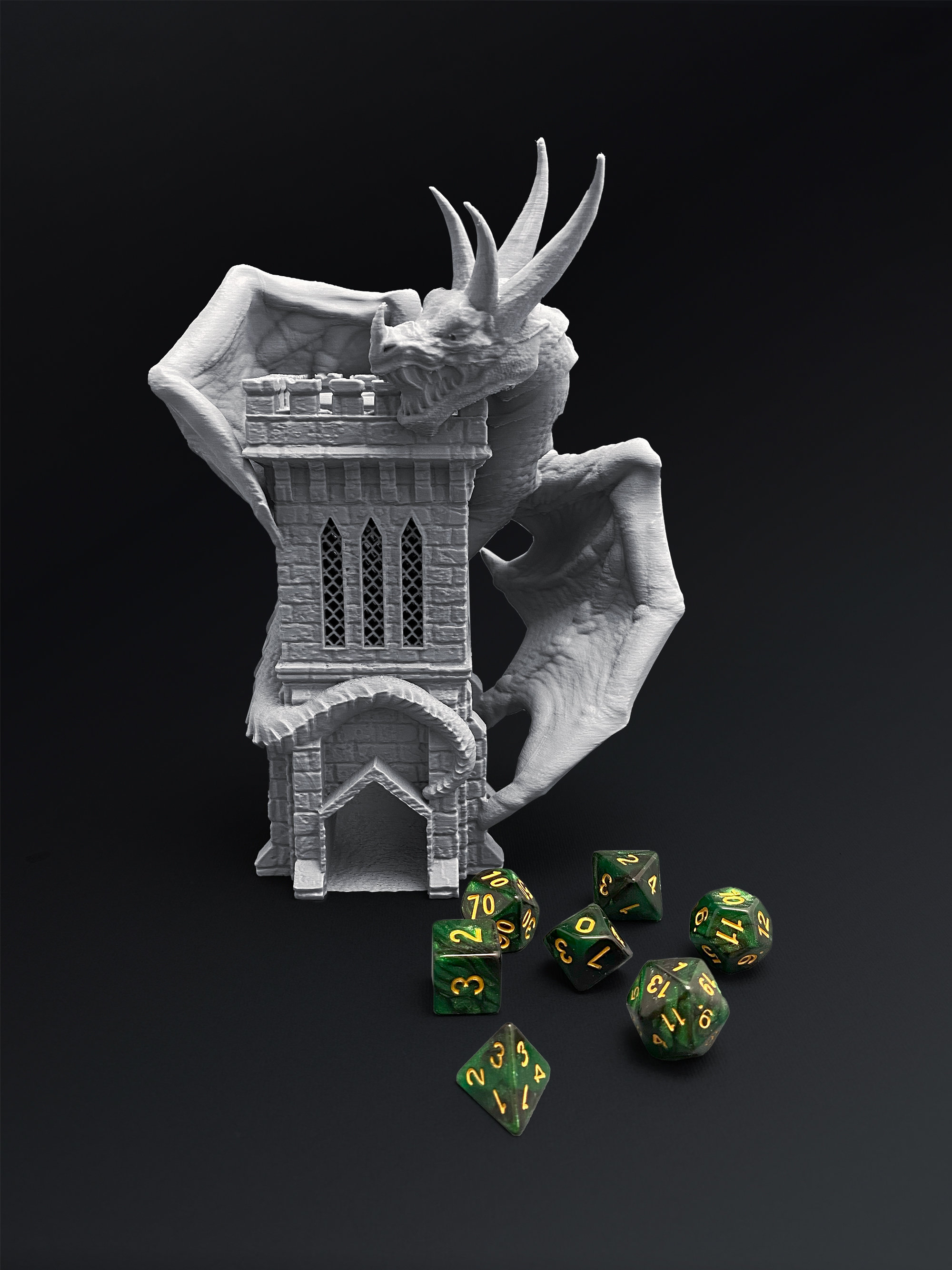 Wyvern Dice Tower for Dungeons and Dragons, Ready to Paint Dice Roller ...