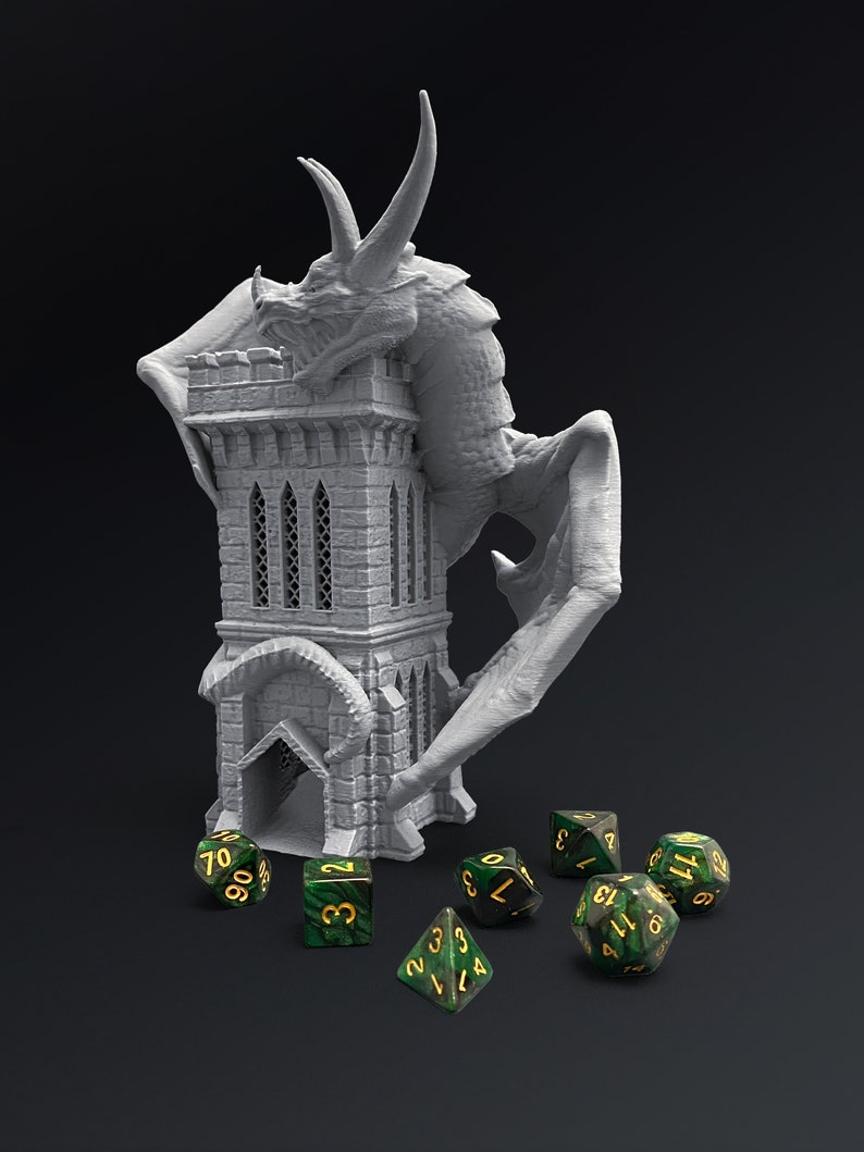 Wyvern Dice Tower for Dungeons and Dragons, Ready to Paint Dice Roller ...