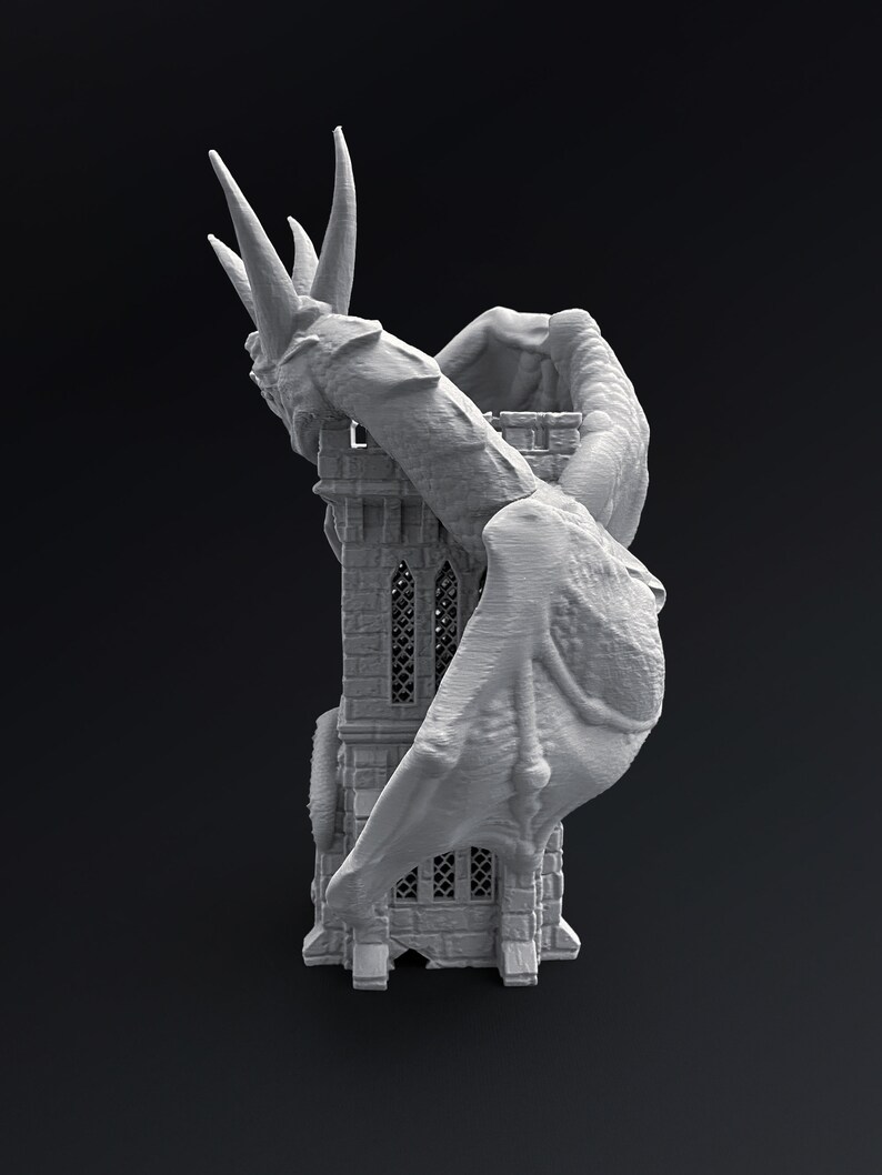 Wyvern Dice Tower for Dungeons and Dragons, Ready to Paint Dice Roller ...