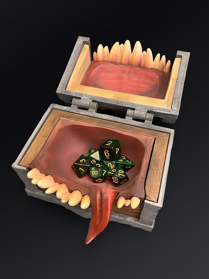 3D Printed Mimic Dice Box, D&D Tabletop Gaming Organizer - Etsy