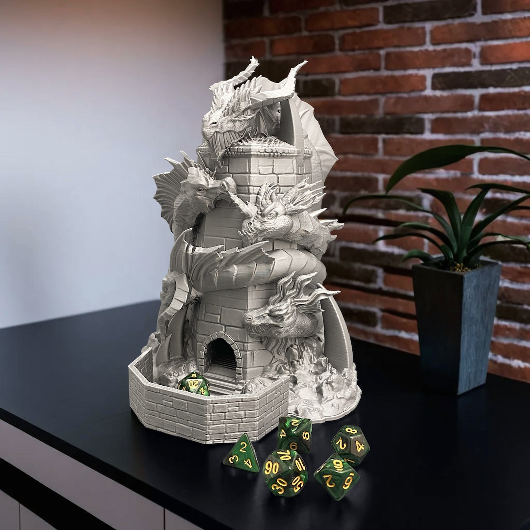 Tiamat Dice Tower for Dungeons and Dragons, RPG Dice Roller for Dungeon Master, Dnd Dice Towers ...