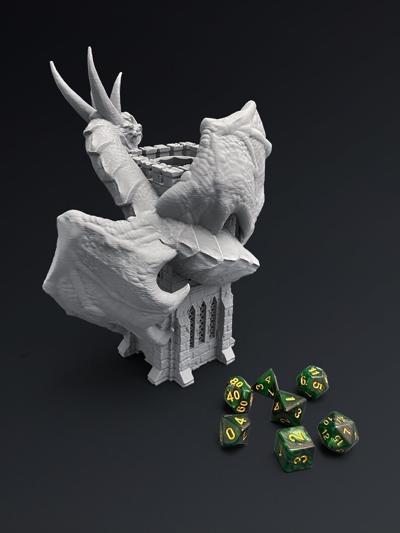 Wyvern Dice Tower for Dungeons and Dragons, Ready to Paint Dice Roller ...