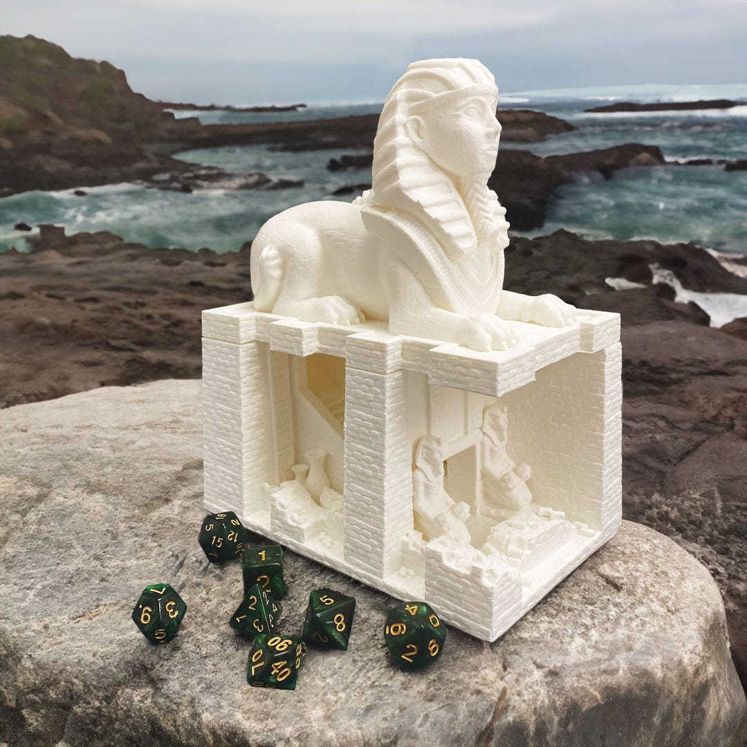 3D Printed Dnd Sphinx Dice Tower, Egyptian God Dnd Dice Tower, Hand ...