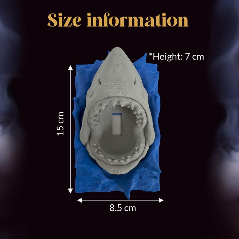 3D Printed Shark Switch Plate, Shark Switch Cover, Ocean Wall Decor for ...