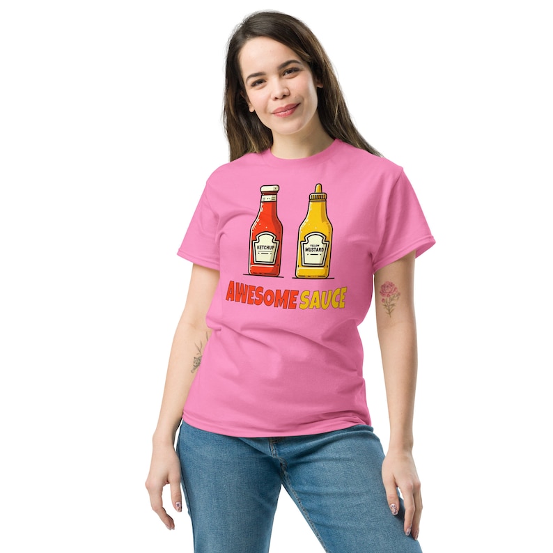 Awesomesauce Ketchup & Mustard T-shirt, Cotton Unisex Grill Master ...