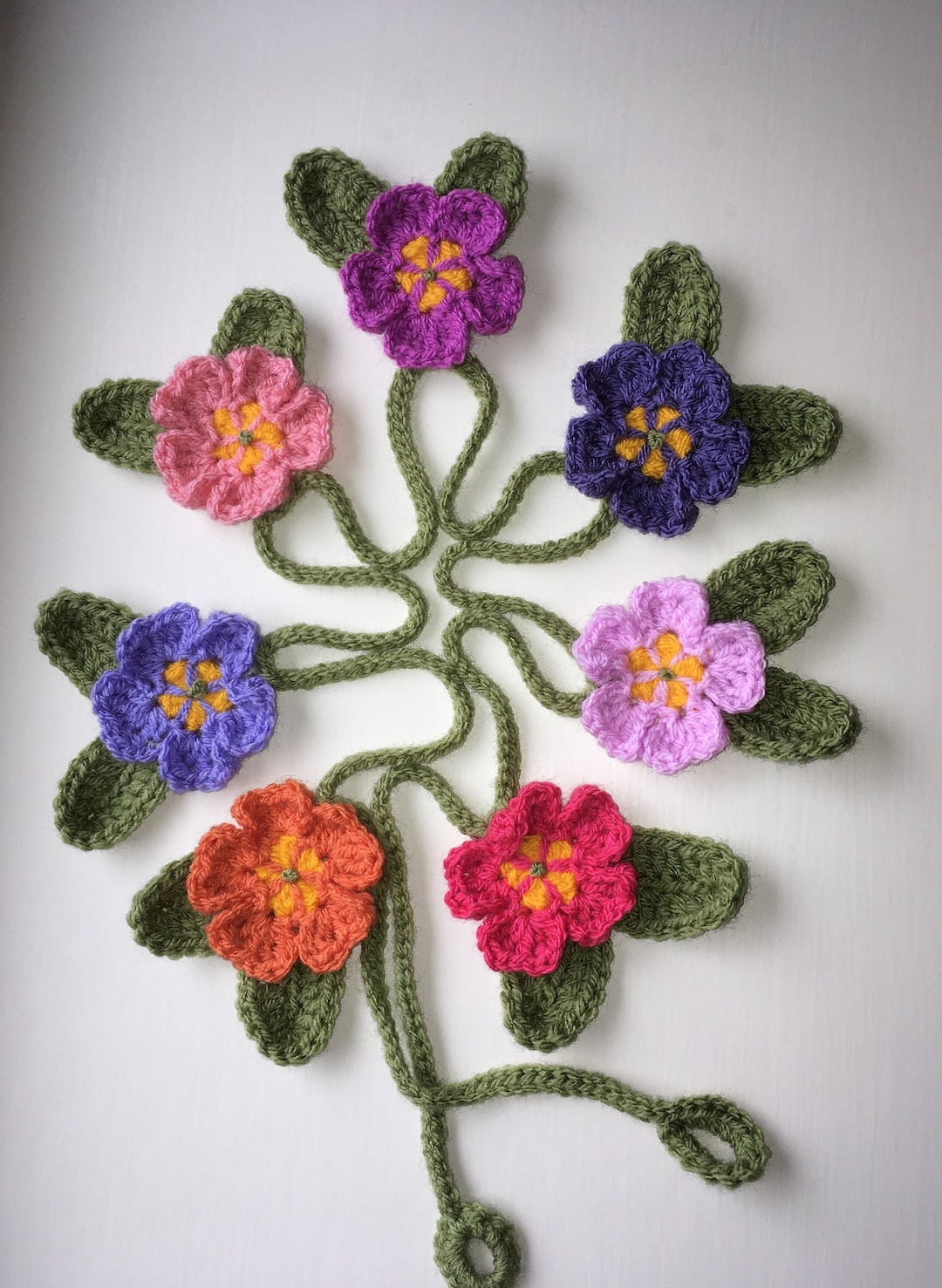 Crochet Primrose Flower Spring Garland Bunting - Etsy