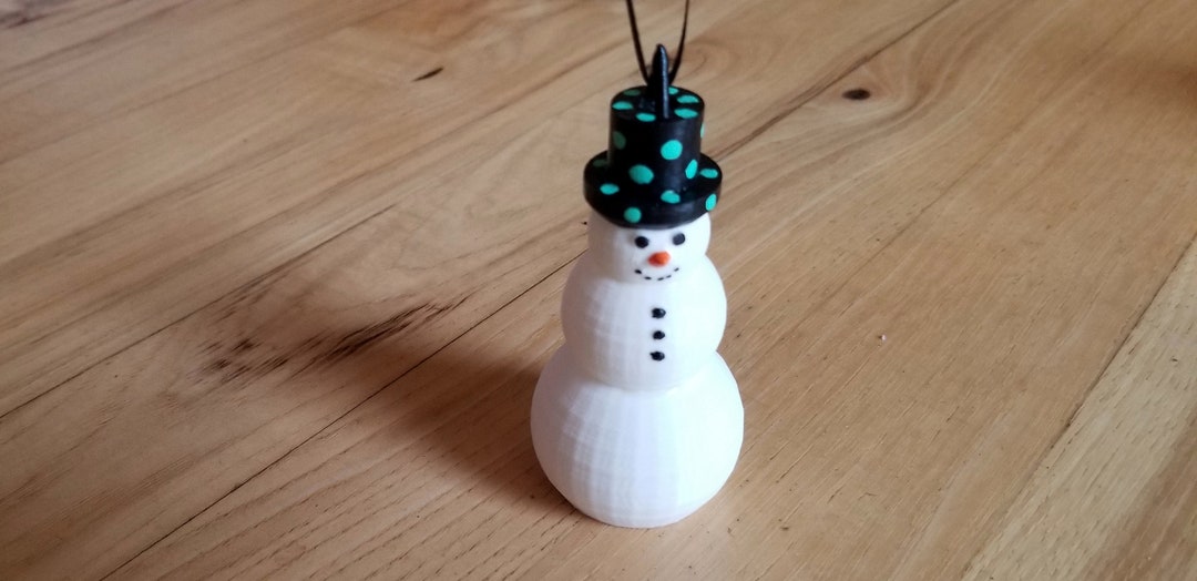 Hand Painted Snowman 3D Printed Ornament - Etsy