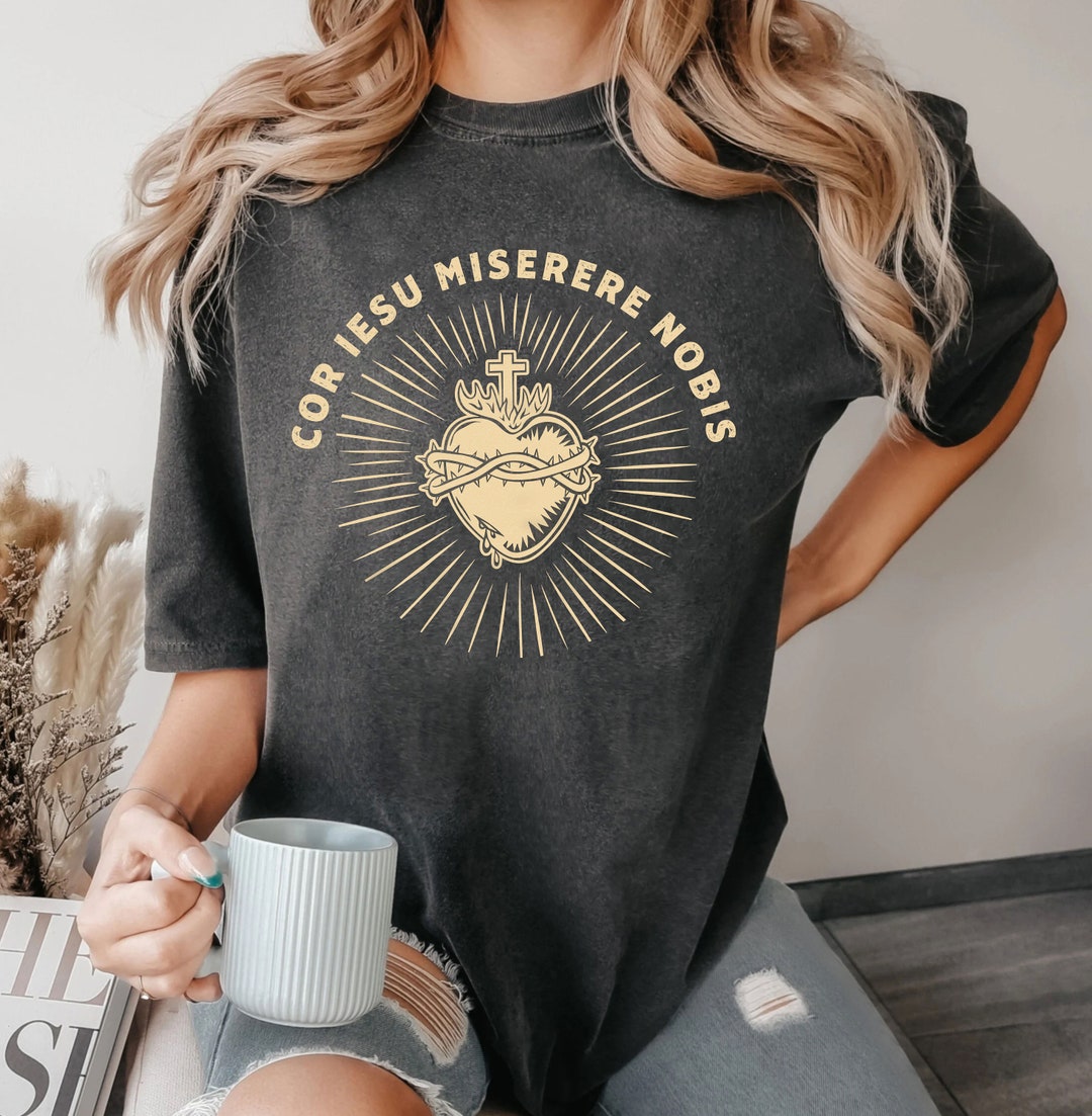 Catholic Shirt Sacred Heart of Jesus Shirts, Latin Mass Shirt ...