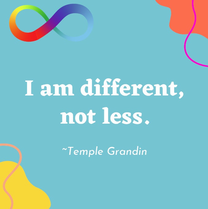 Autism Awareness Quote Poster Temple Grandin Different Not Less - Etsy