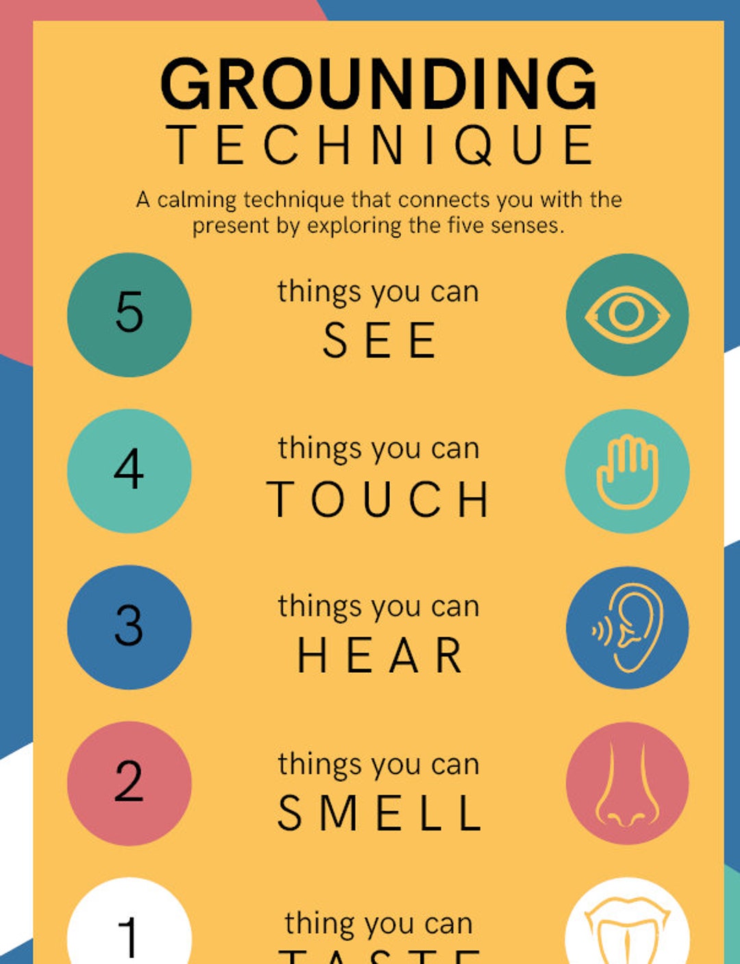 Grounding Poster - Calming Strategy - Digital Download - Etsy