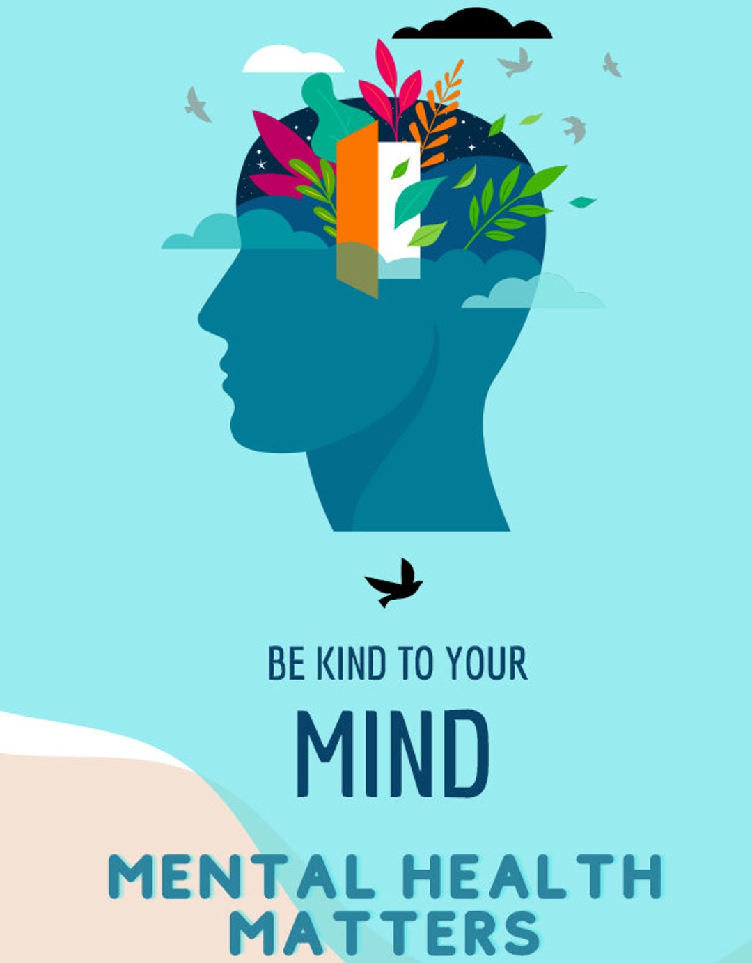 Be Kind to Your Mind Poster - Digital Download - Etsy
