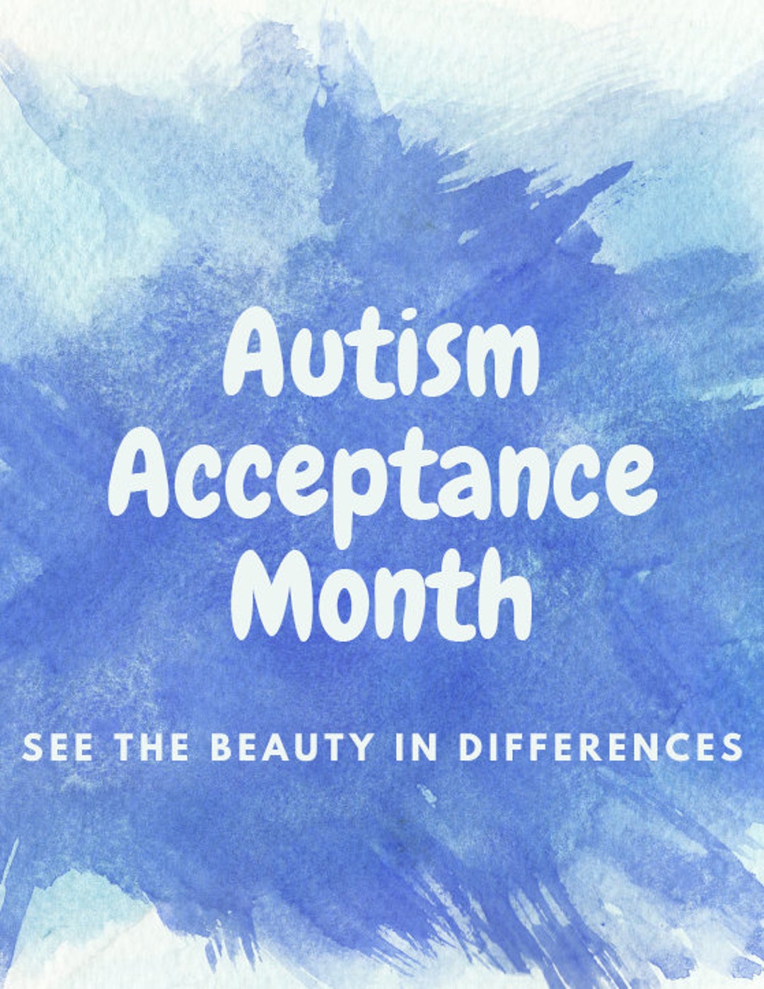 Autism Acceptance Month Poster - 18x24 - Digital Download - Etsy