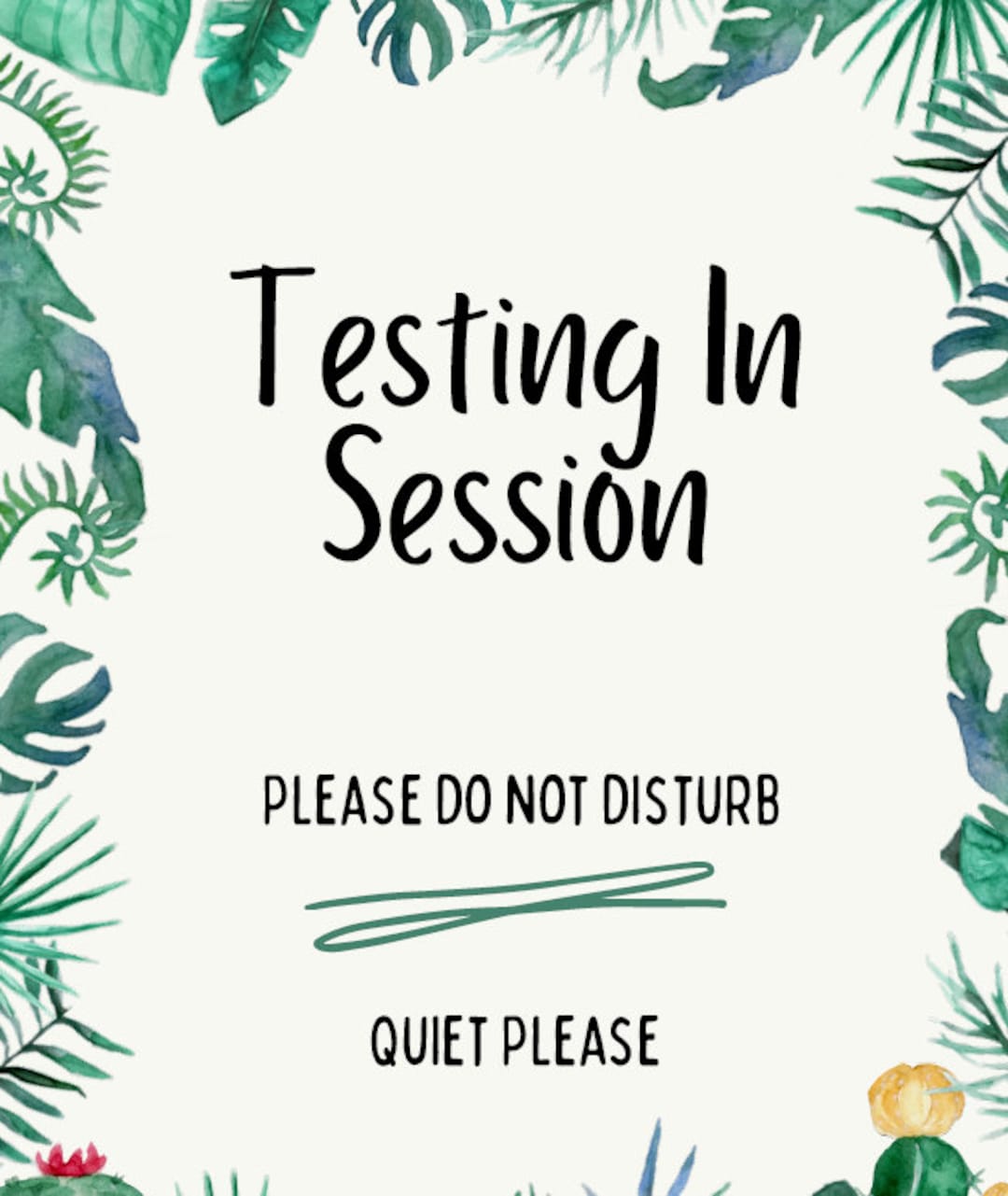 Testing in Session Sign - Digital Download - Etsy