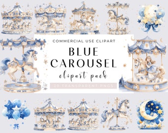 Carousel Bunny Pink Watercolour Clipart, Carousel Horse, Carousel ...