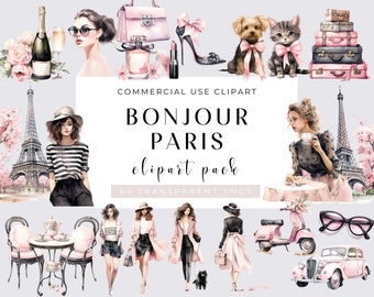 Paris Clipart, France Clip Art, Eiffel Tower PNG, Digital Download - Etsy