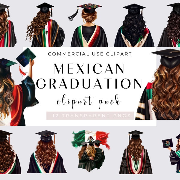Mexican Girl Graduation Clipart - Etsy