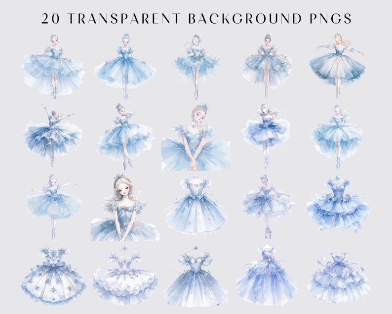 Blue Watercolor Ballerina Clipart, Ballet PNG, Commercial Use ...