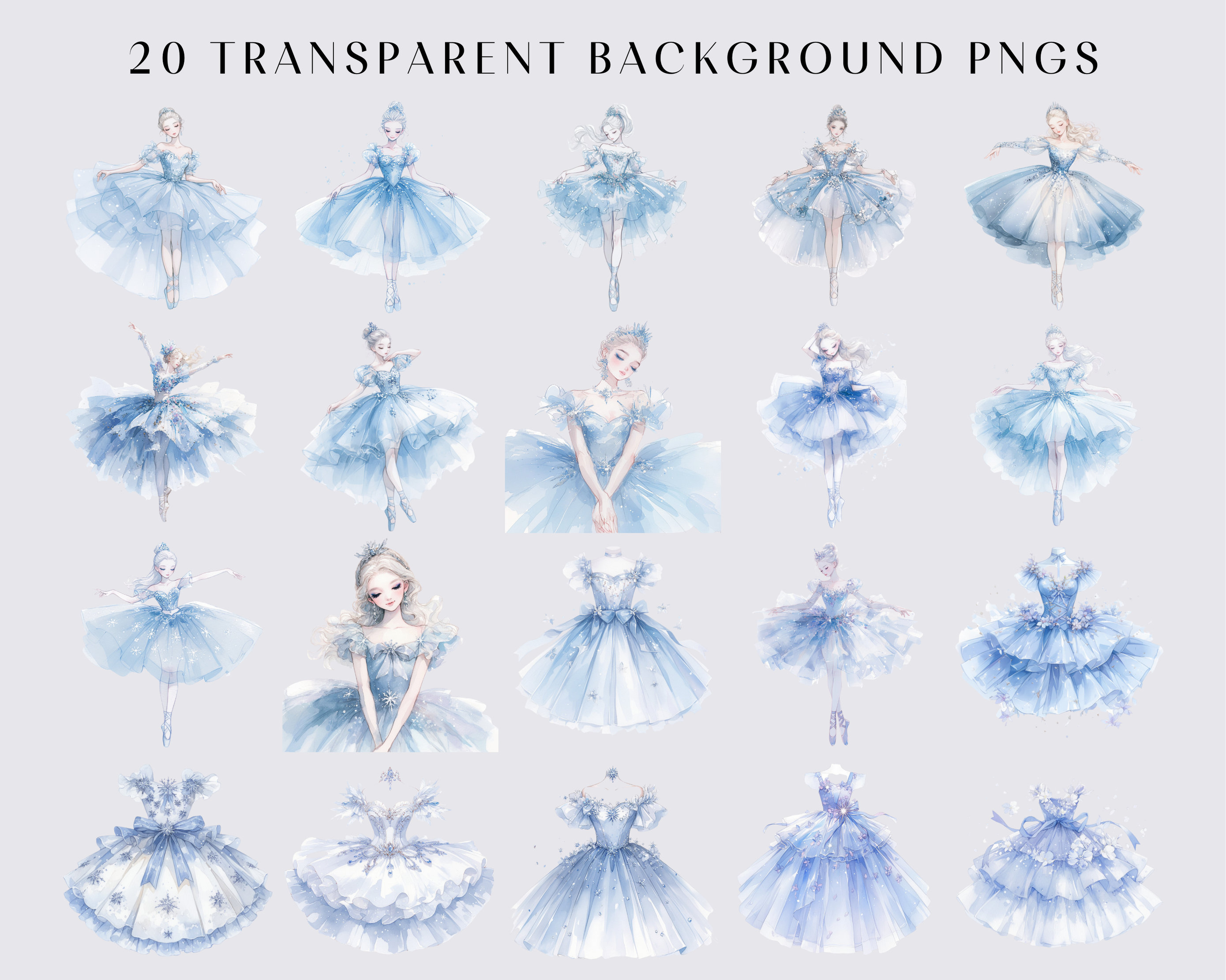 Blue Watercolor Ballerina Clipart, Ballet PNG, Commercial Use ...