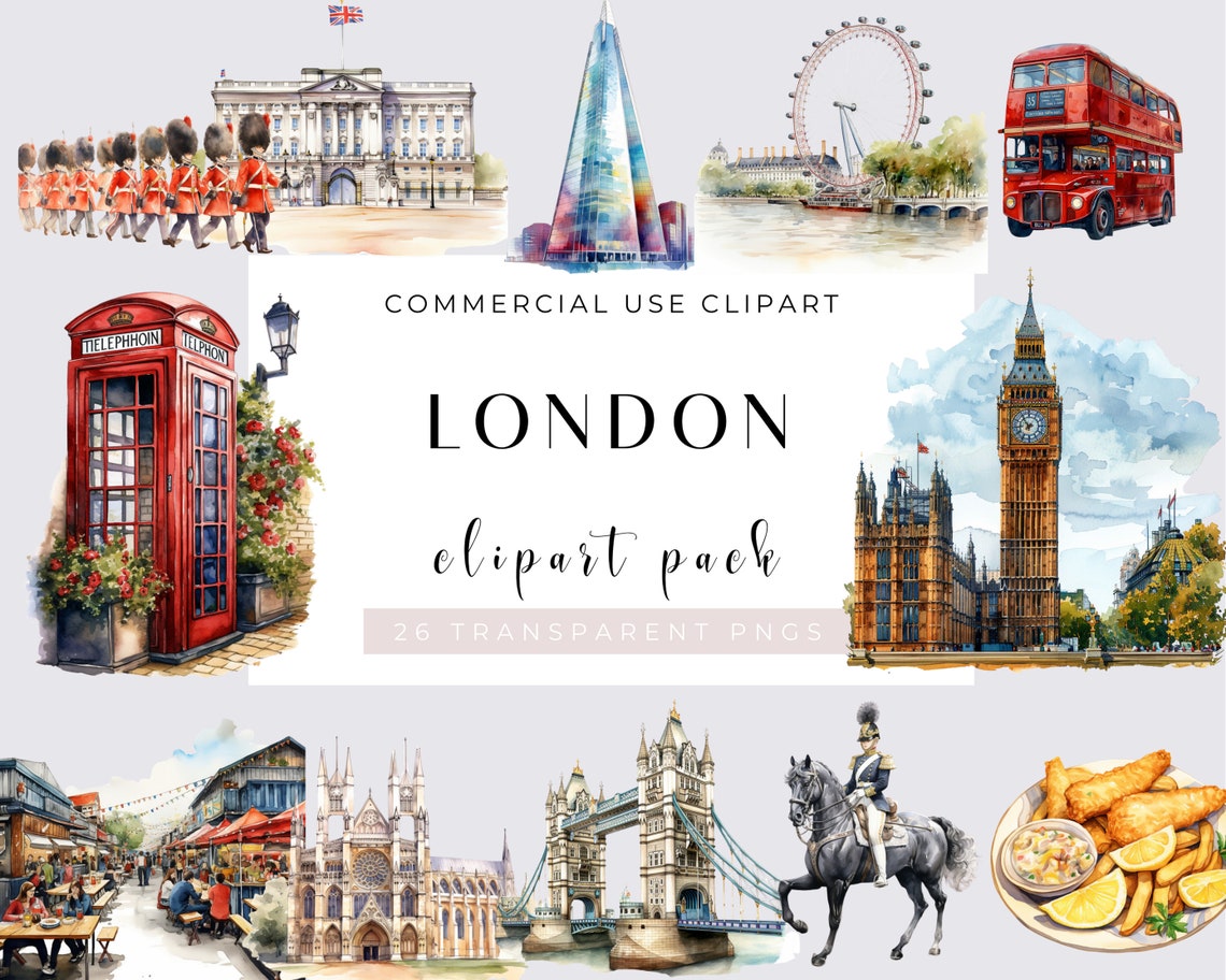 London Clipart British Landmark, 26 PNG London Vacation Travel Clipart ...