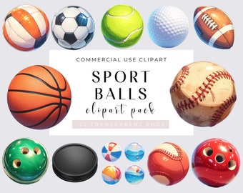 Watercolor Sports Clipart / Watercolor Sports Balls Download / Instant ...