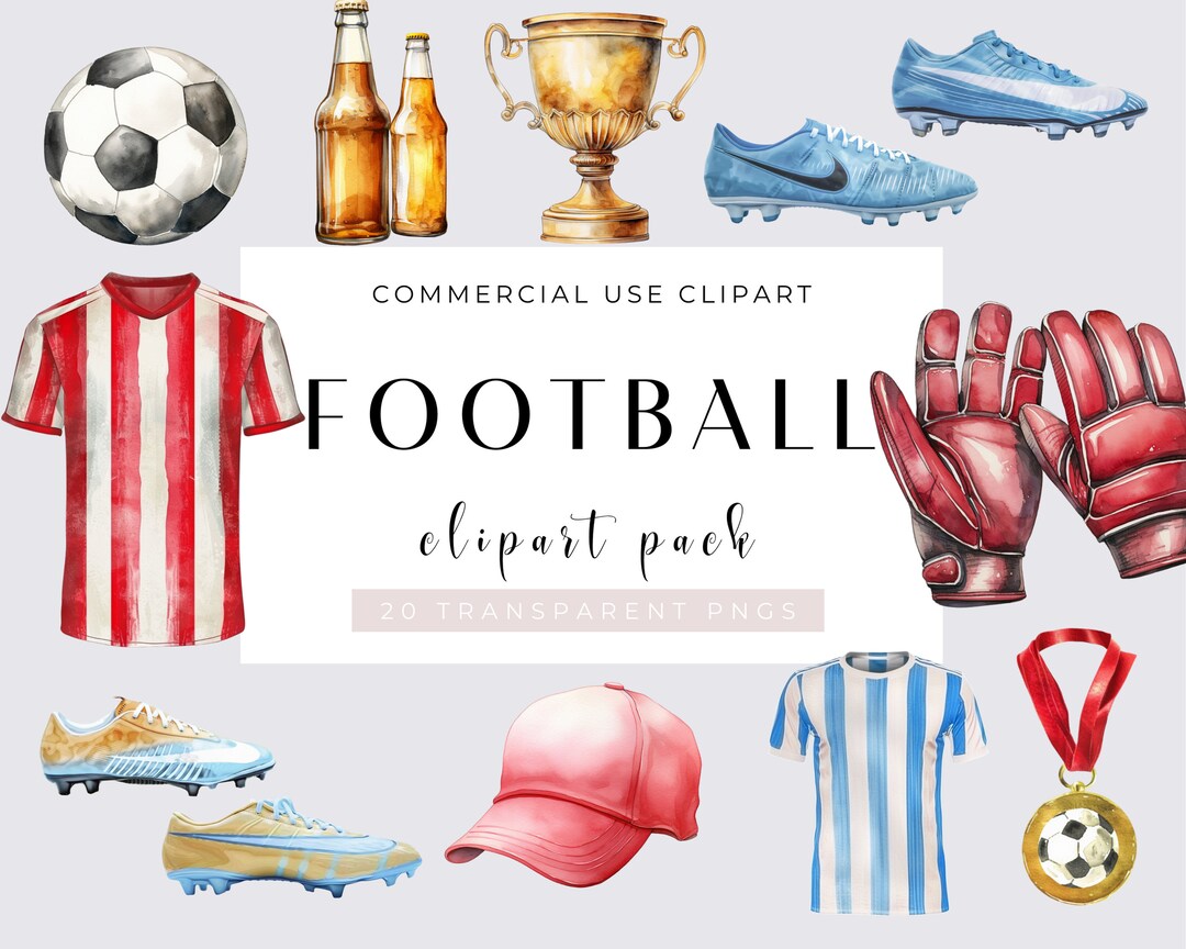 Watercolor Football Clipart, Kids Sport Clip Art, Sport T-shirt, Awards ...